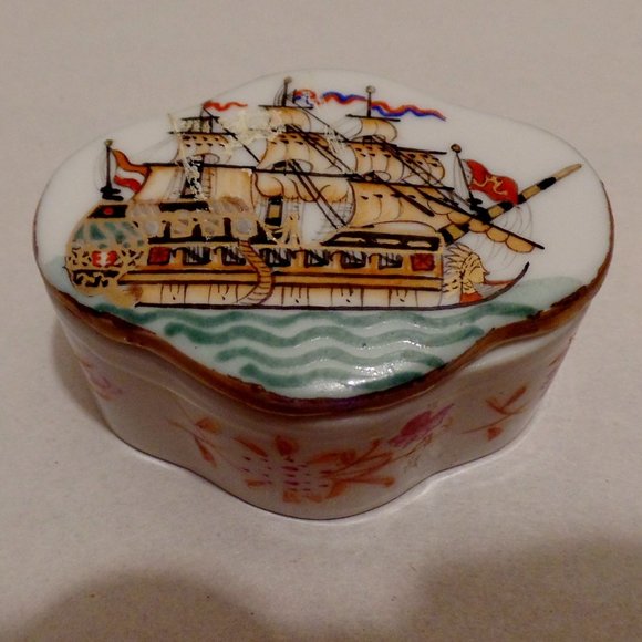 unbranded | Storage & Organization | Porcelain Ship Trinket Box | Poshmark